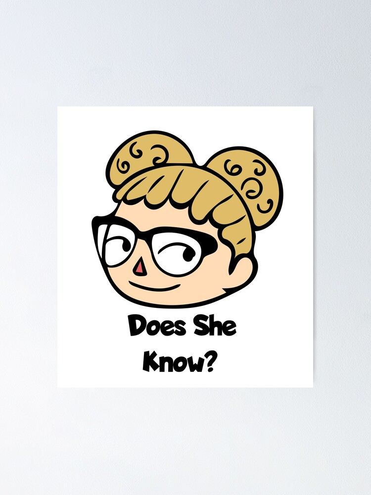 "Does She Know? Parody Space Buns Afro Puff Meme" Poster for Sale by ...