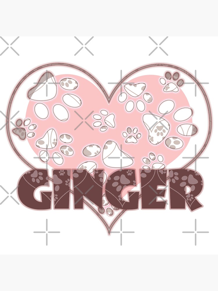 "Love GINGER with Cute Pink Paw" Poster for Sale by DDG22 | Redbubble