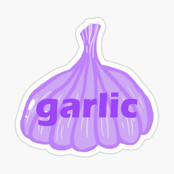 "Garlic label with text" Sticker for Sale by queen-salmon | Redbubble