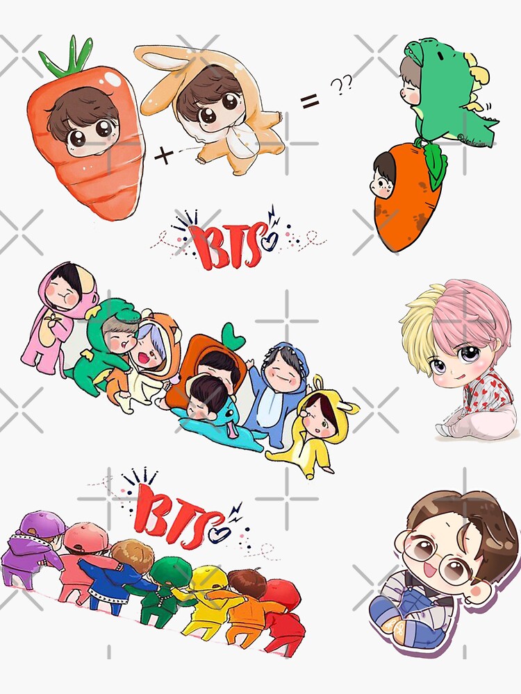 "Bts Chibi" Sticker for Sale by margueritta | Redbubble