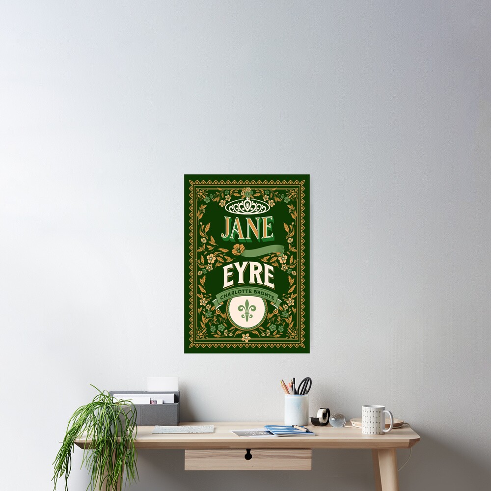 "Jane Eyre - Charlotte Bronte Book Cover Art " Poster for Sale by ...