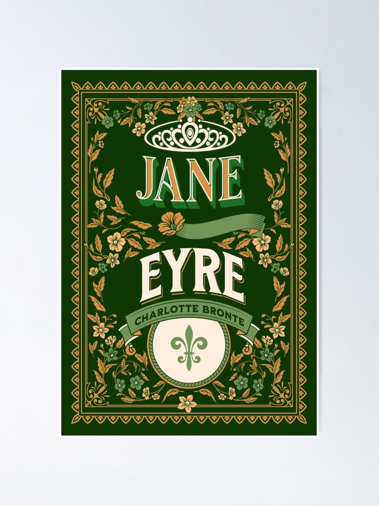 "Jane Eyre - Charlotte Bronte Book Cover Art " Poster for Sale by ...