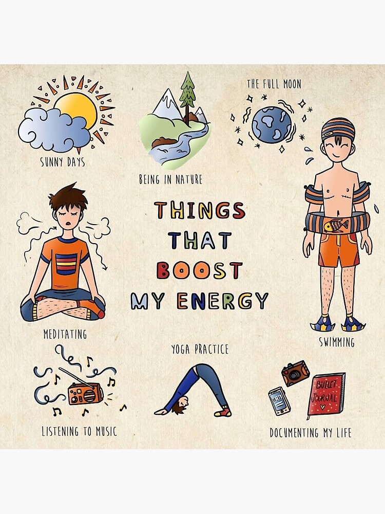 "Things that boost my energy" Sticker for Sale by plumpiplumpa | Redbubble