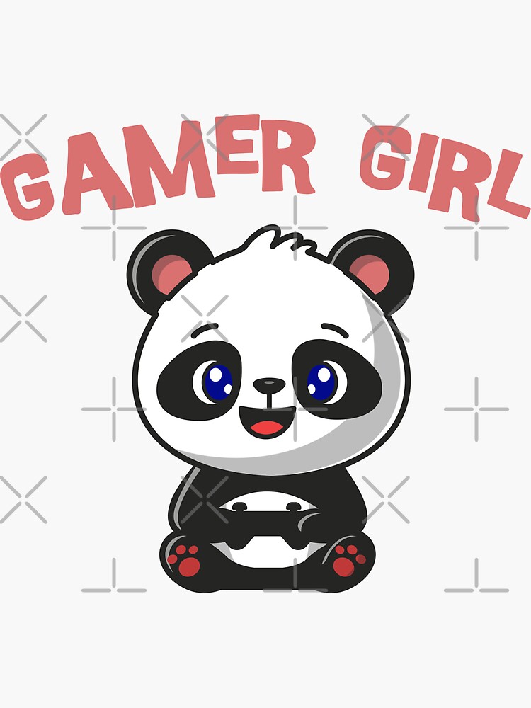 "Gamer Girl Panda Gaming Pandas Video Game Women Girls Gift" Sticker ...