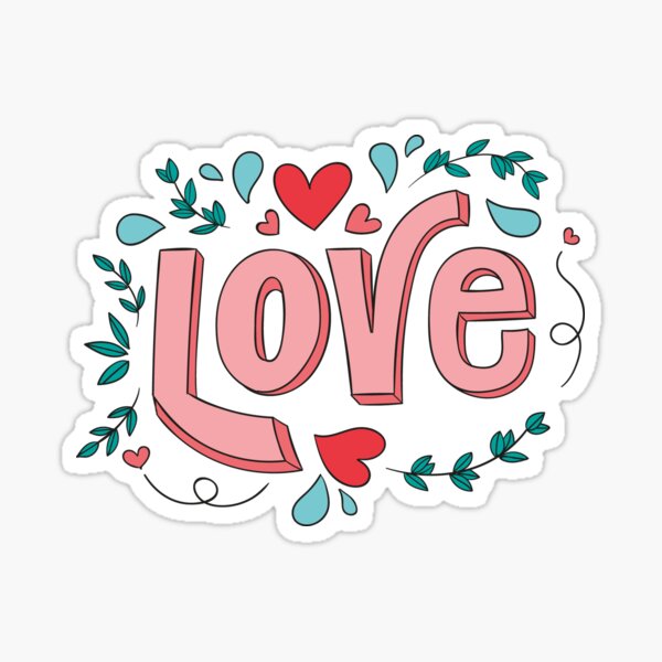 Pegatina «Diseño de letras de amor | Amor propio | Cotizaciones de amor ...