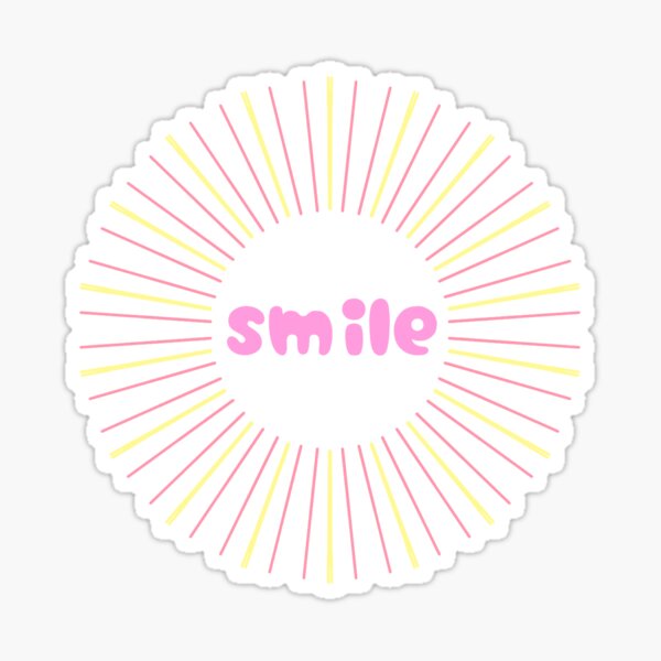 "Cute Smile text design with sunshine rays" Sticker for Sale by ...