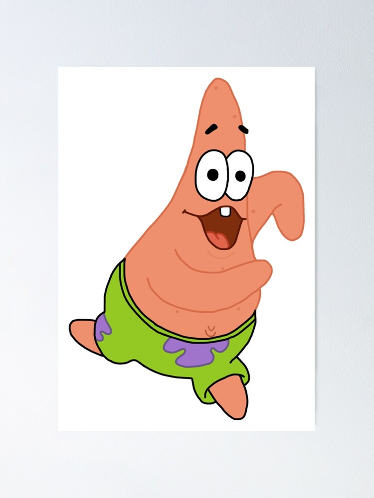 "patrick star running" Poster for Sale by cloud-fallen | Redbubble