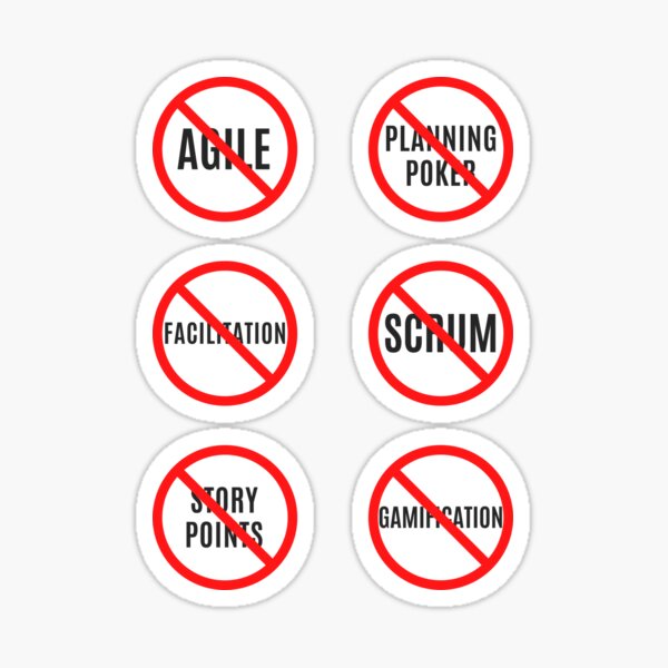 "No Agile Signs Set" Sticker for Sale by trendingatees | Redbubble