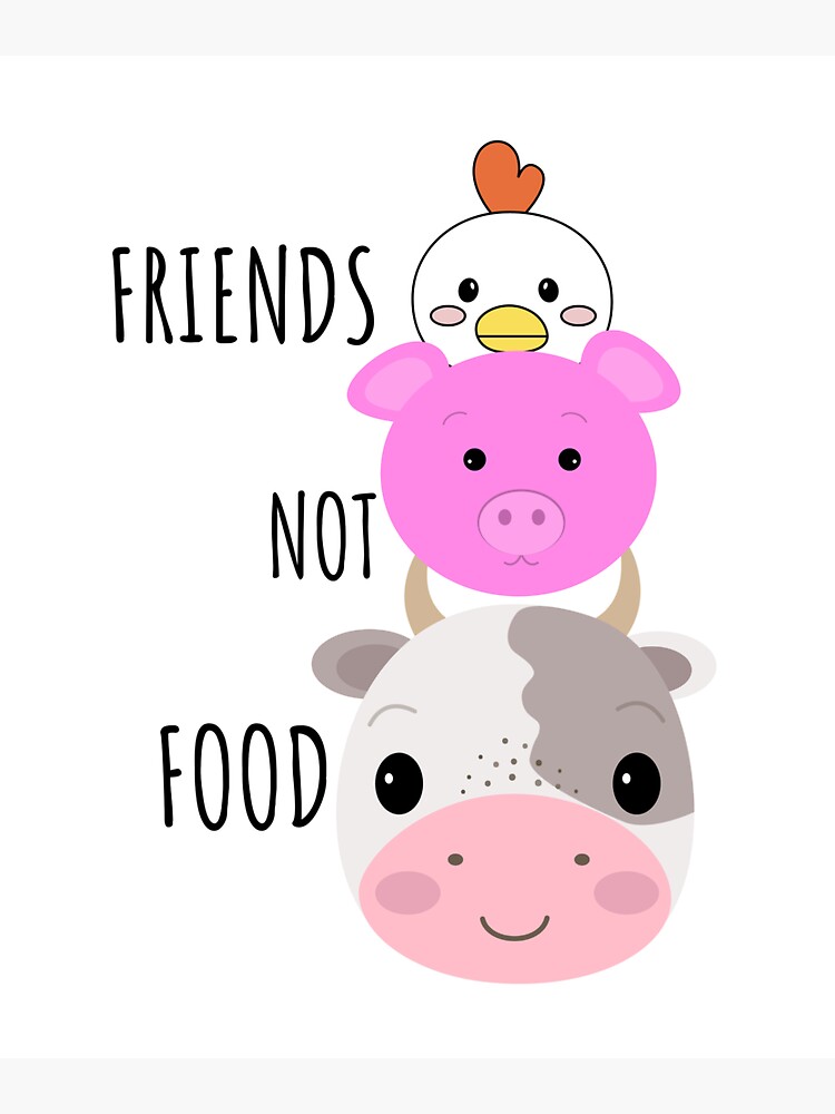 "Friends not food " Sticker for Sale by graphicragbag | Redbubble