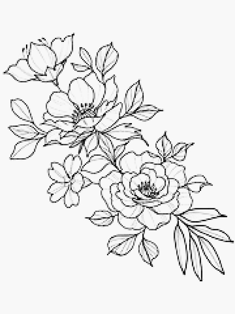 "Flower Outline" Sticker for Sale by kaileygress | Redbubble