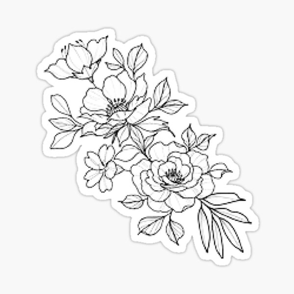 "Flower Outline" Sticker for Sale by kaileygress | Redbubble