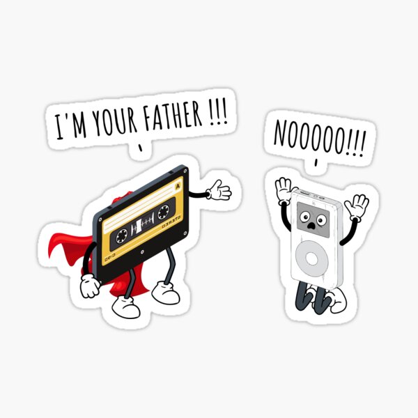 "Cassette And MP3 Player Father And Son Funny Musical Evolution For ...