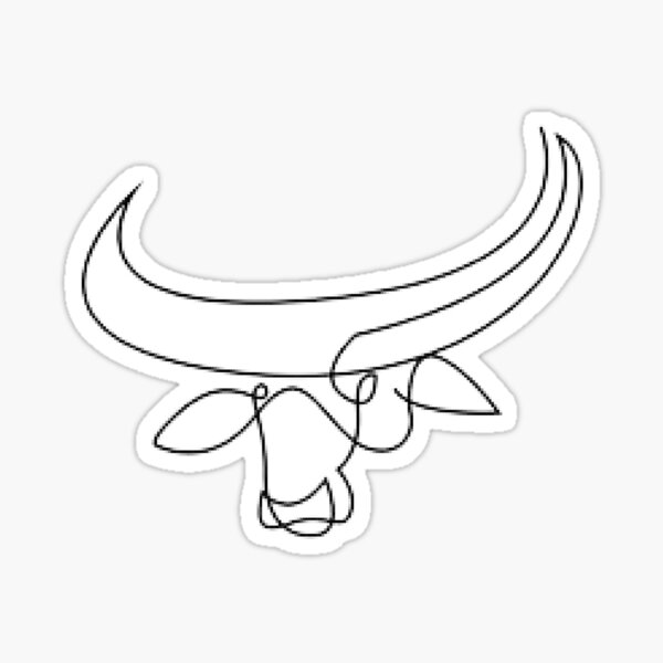 "Western Bull Outline" Sticker for Sale by kaileygress | Redbubble