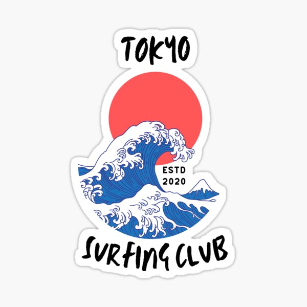 "Tokoya Surf Club" Sticker for Sale by Dkaat2013 | Redbubble