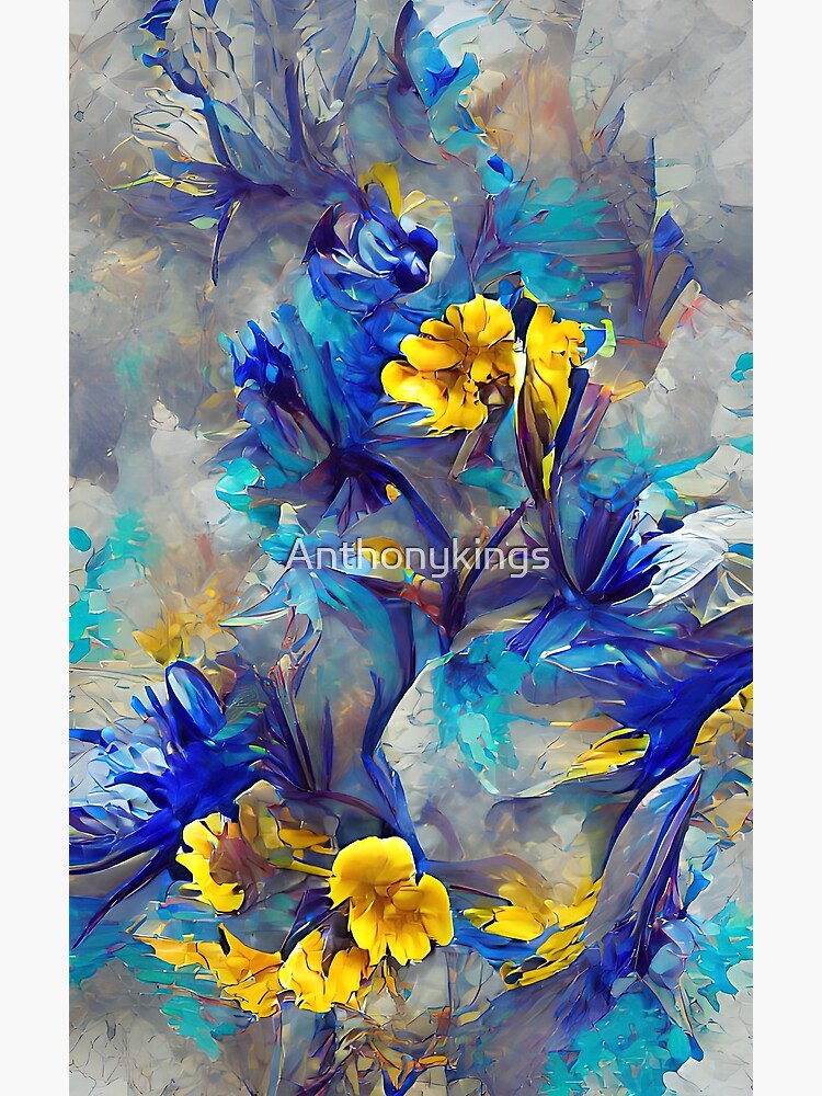 "Blue is the color of hope Abstract watercolor flowers " Poster for ...