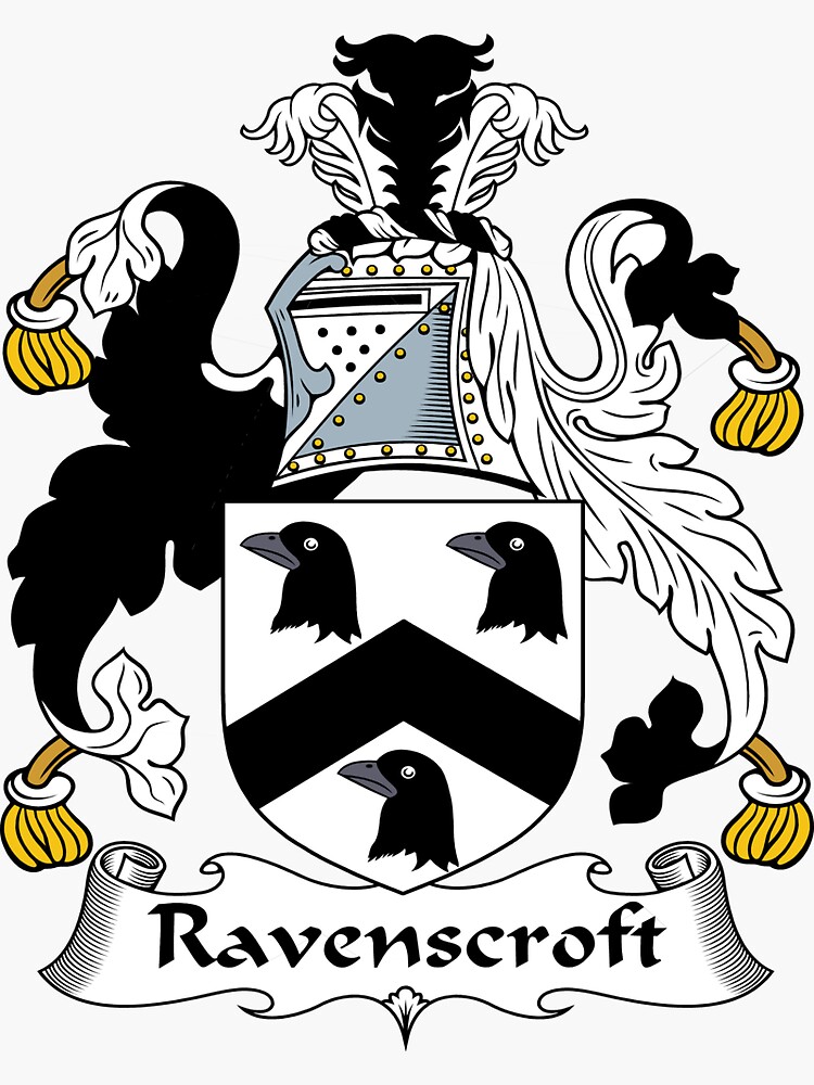 "Ravenscroft" Sticker by HaroldHeraldry | Redbubble