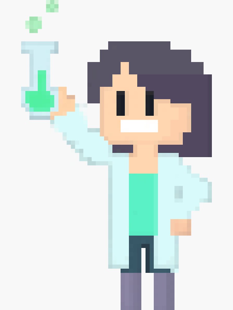 "Pixel art scientist - women in STEM" Sticker for Sale by williamiyov ...