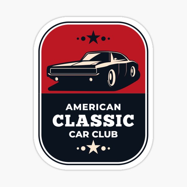"American Classic Car Club - Vintage" Sticker for Sale by Pixelish ...