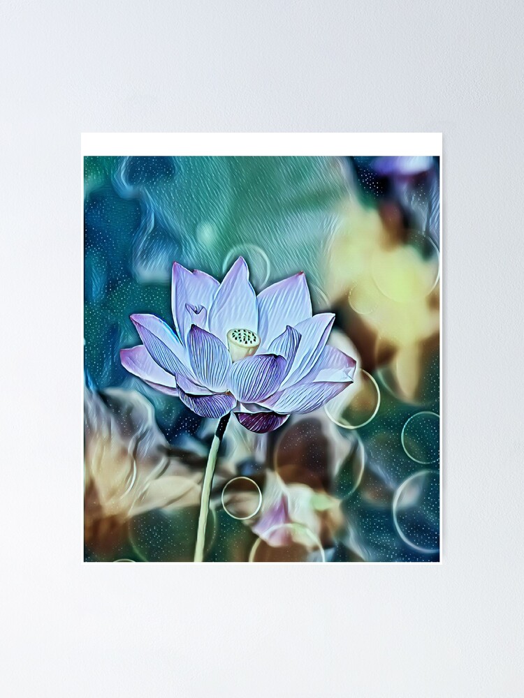 "Abstract Blue Lotus Flower" Poster for Sale by HappyLifeCreate | Redbubble