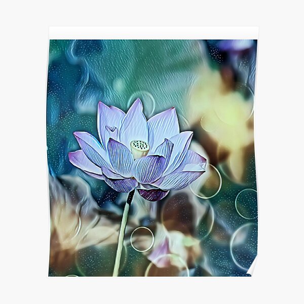 "Abstract Blue Lotus Flower" Poster for Sale by HappyLifeCreate | Redbubble