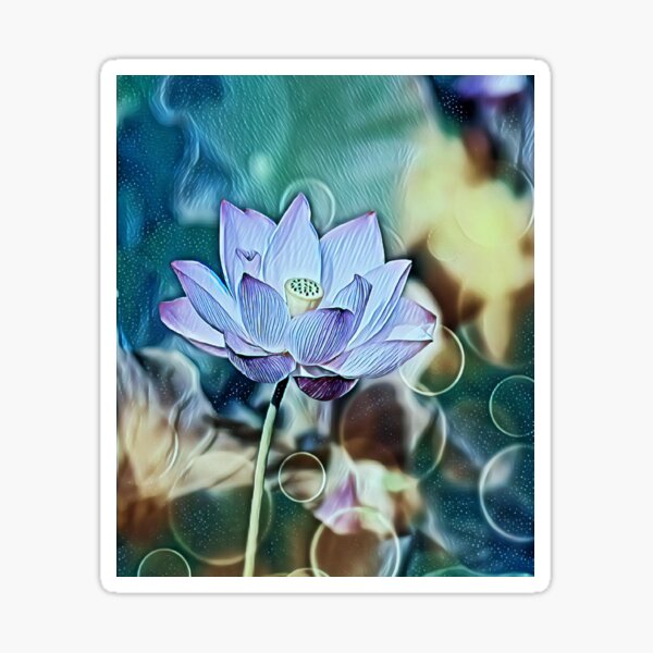 "Abstract Blue Lotus Flower" Sticker for Sale by HappyLifeCreate ...