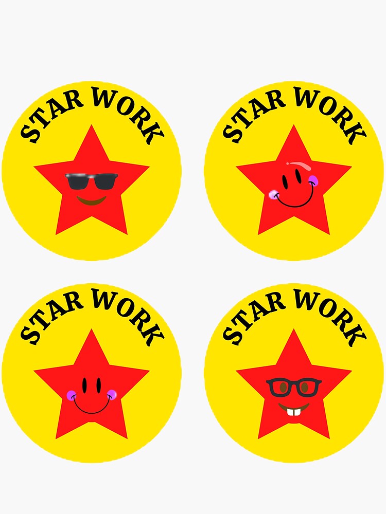 "Star Work The Best Teacher Yellow Design" Sticker for Sale by ...