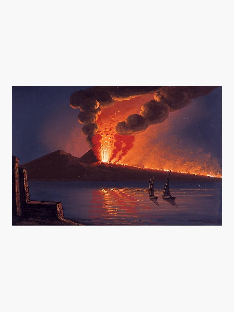 "Volcanic Eruption Painting" Sticker for Sale by BrunoxDxart | Redbubble