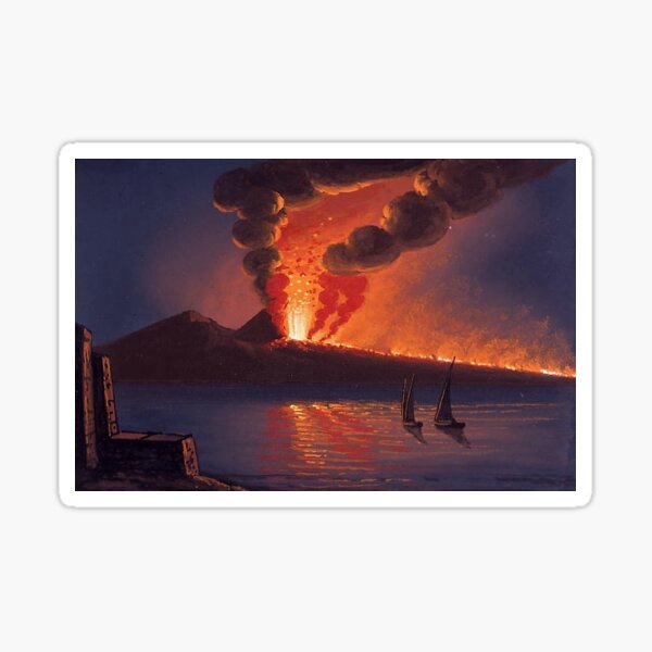 "Volcanic Eruption Painting" Sticker for Sale by BrunoxDxart | Redbubble