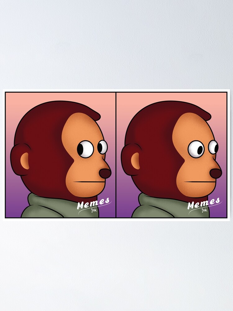 "Akward Monkey Meme Sticker" Poster for Sale by MemesInkPh | Redbubble