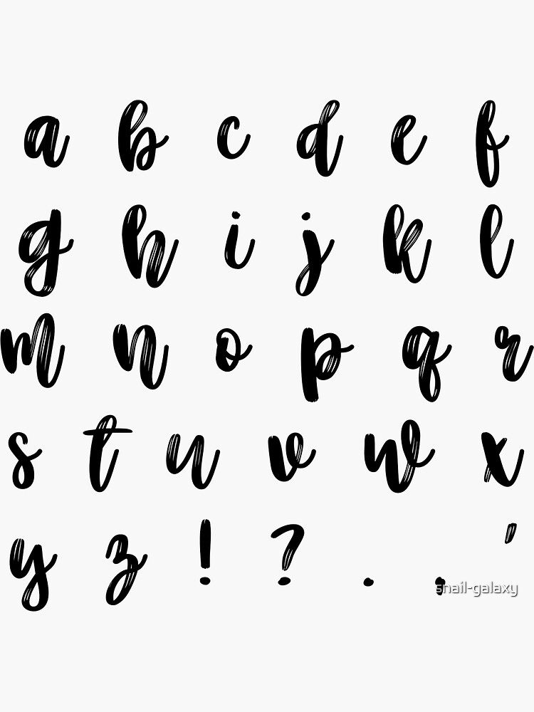 "cursive alphabet sticker/magnet set" Sticker for Sale by snail-galaxy ...