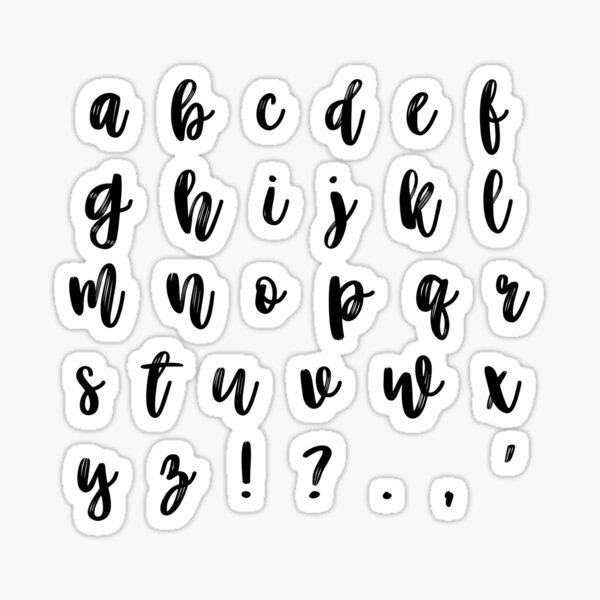 "cursive alphabet sticker/magnet set" Sticker for Sale by snail-galaxy ...