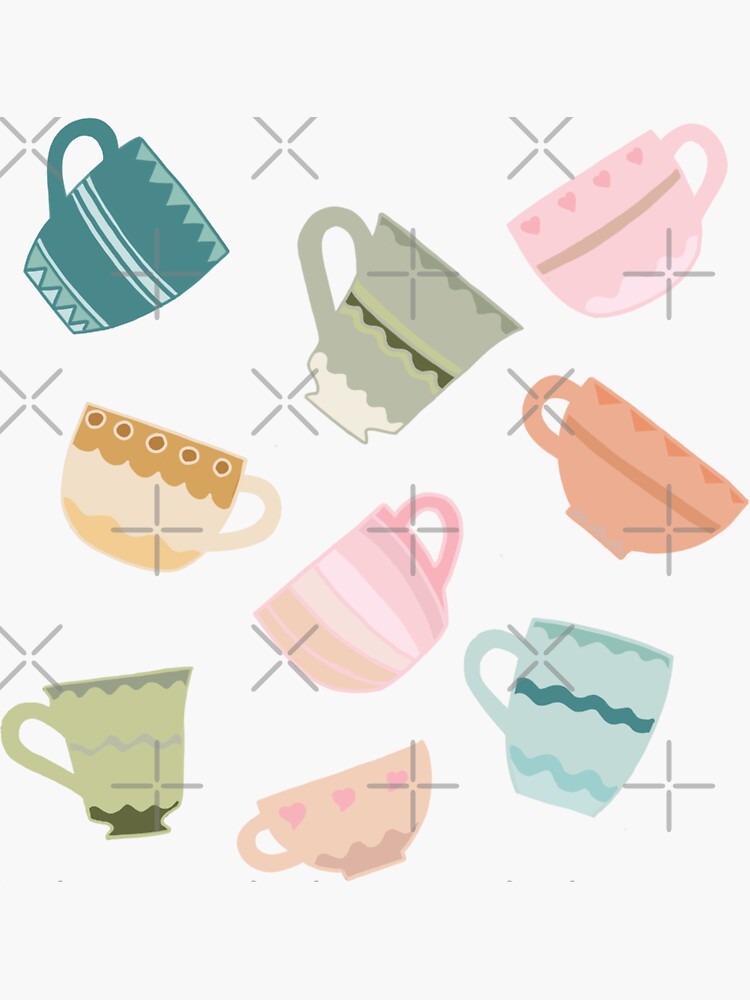 "Cute hand drawn cup design " Sticker for Sale by Sanaura | Redbubble