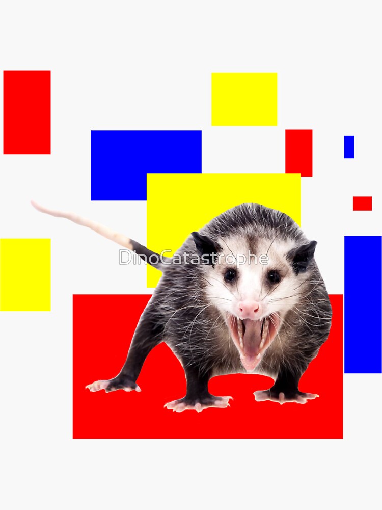 "Screaming Opossum" Sticker for Sale by DinoCatastrophe | Redbubble