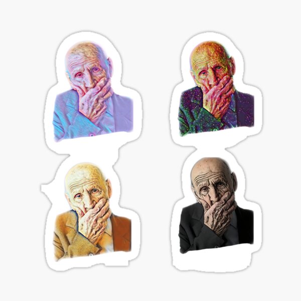 "Old man hand on face sticker pack" Sticker for Sale by Farah316UniSta ...