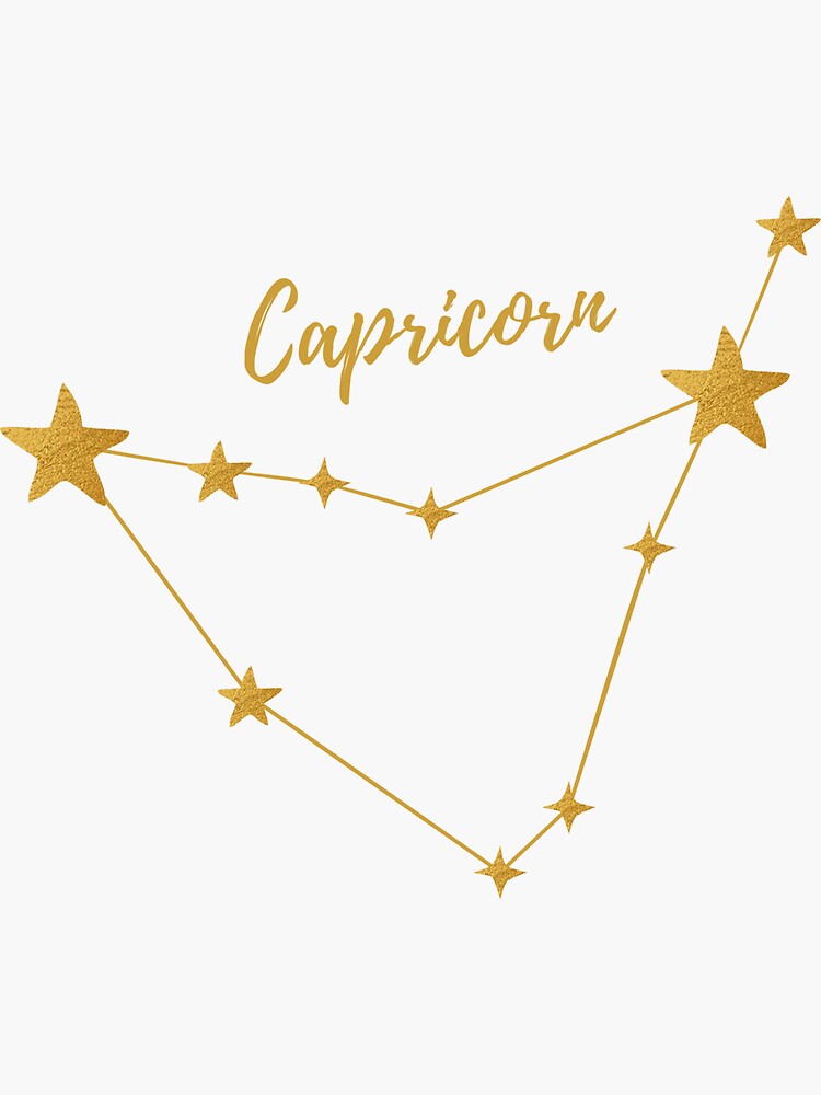 "Capricorn star sign in golden constellation" Sticker for Sale by ...