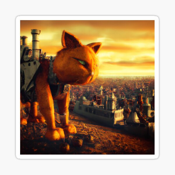 "Steampunk ginger cat" Sticker for Sale by rarebeasts | Redbubble