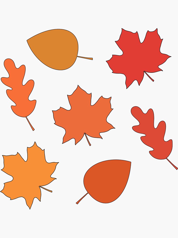 "Fall Leaves Sticker Pack" Sticker for Sale by piggysquiggles | Redbubble