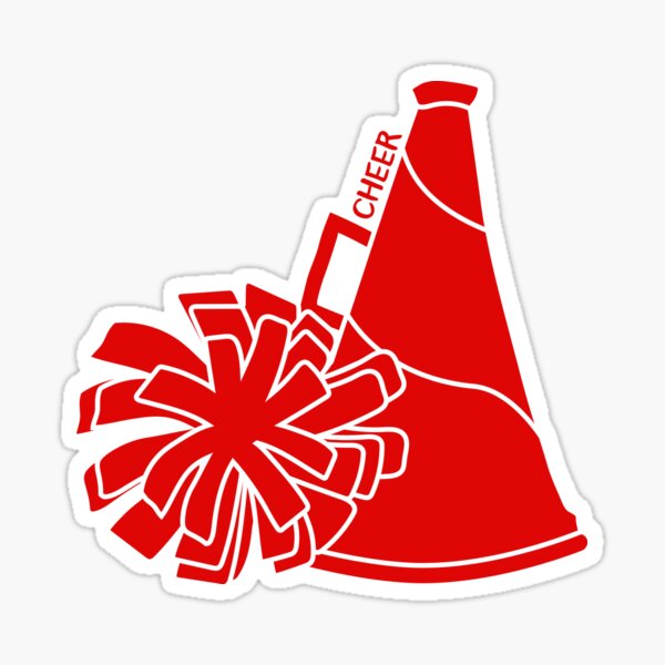 "Red Cheer Icon" Sticker for Sale by DrunkPolarBear | Redbubble