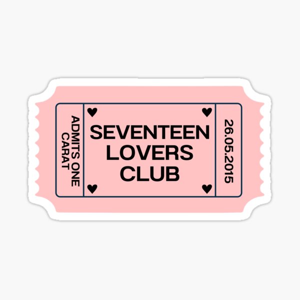 "SEVENTEEN Ticket!" Sticker for Sale by MeBrokeStudent | Redbubble