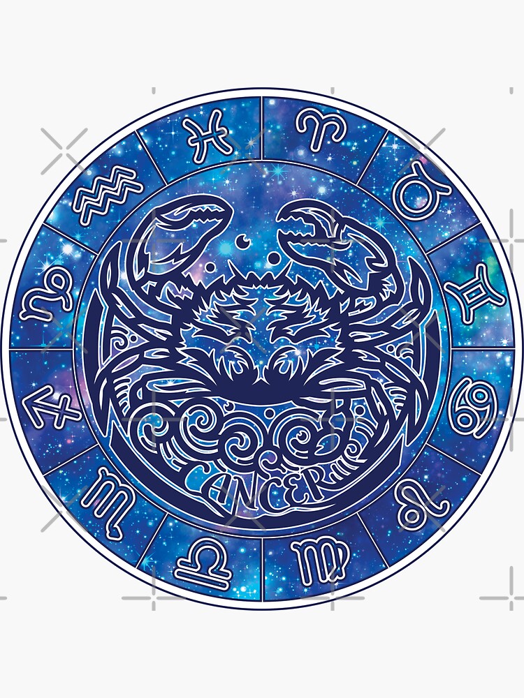 "Cancer Zodiac Sign Wheel" Sticker for Sale by GreatWest | Redbubble