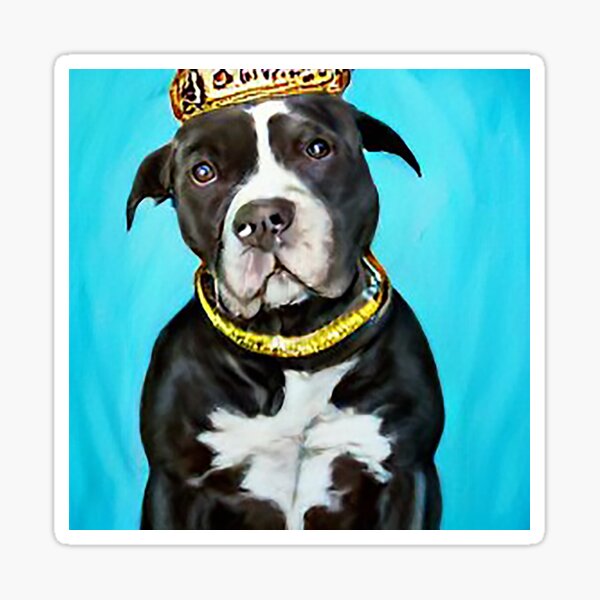 "Oil Painting of a King Pit Bull" Sticker for Sale by AnimalCutness ...