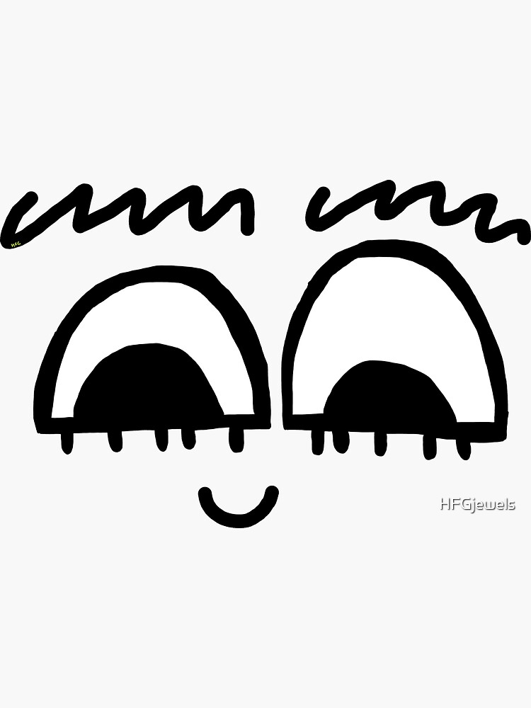 "Kind Eyes Cartoon" Sticker for Sale by HFGjewels | Redbubble