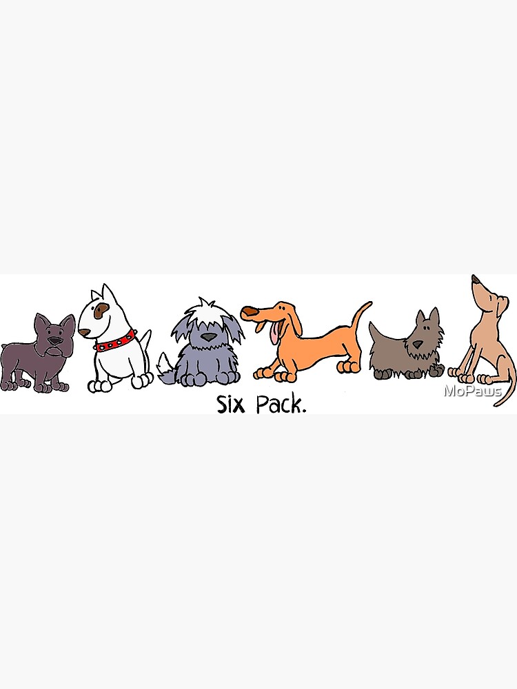 "Six Pack of Dogs Cartoon Dog" Poster for Sale by MoPaws | Redbubble