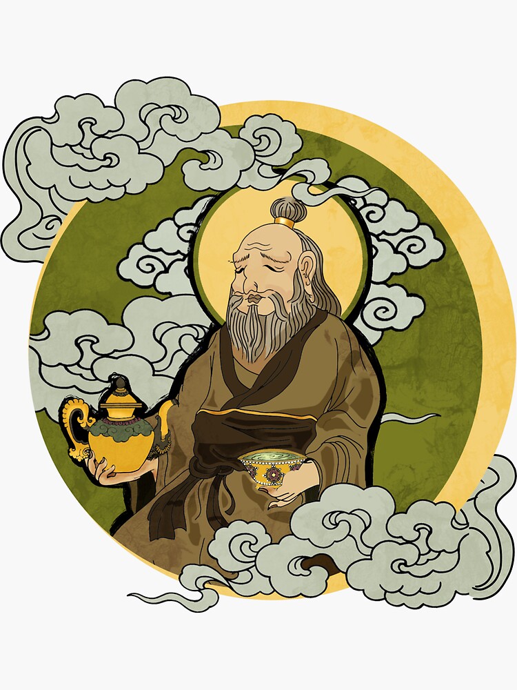 "Uncle Iroh Tea God" Sticker for Sale by Kami8v | Redbubble