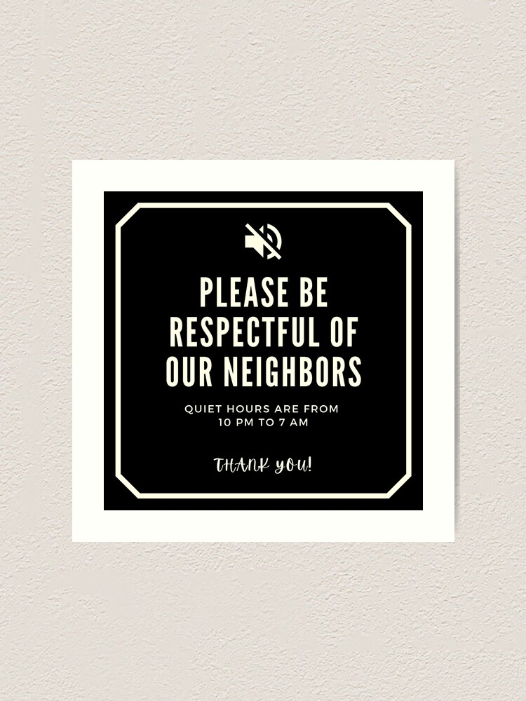 "Quiet Hours Sign - Black" Art Print for Sale by Pelof | Redbubble