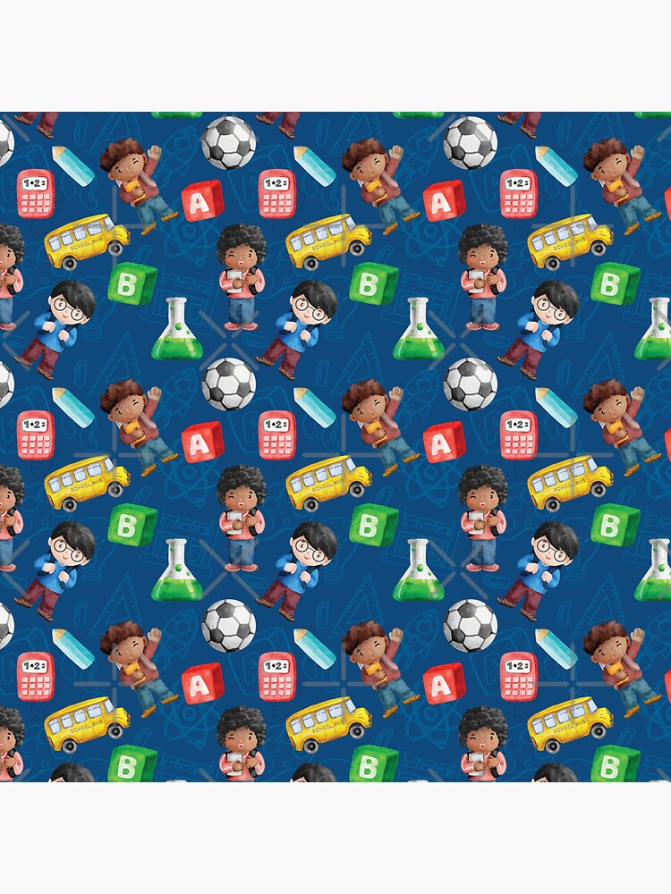 "PREPPY SCHOOL SUPPLIES - Blue back to school THEME" Sticker for Sale ...