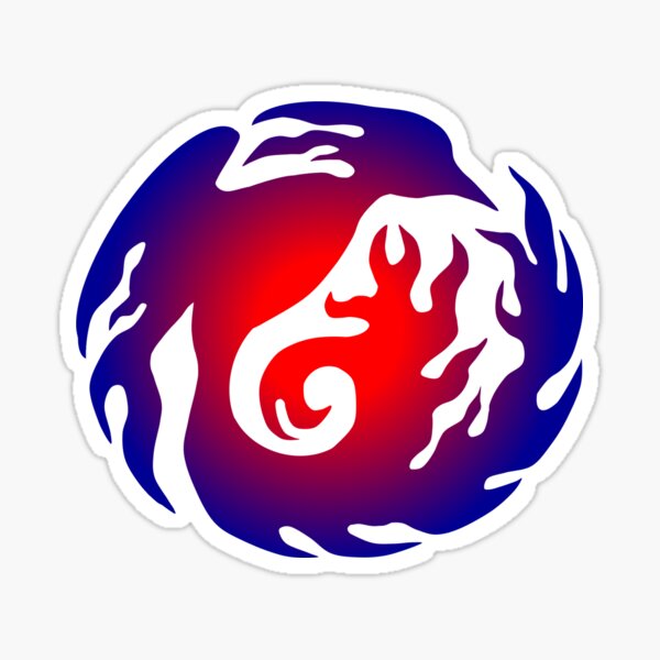 "Magical Red and Blue Phoenix" Sticker for Sale by Teddy-FauxBear ...