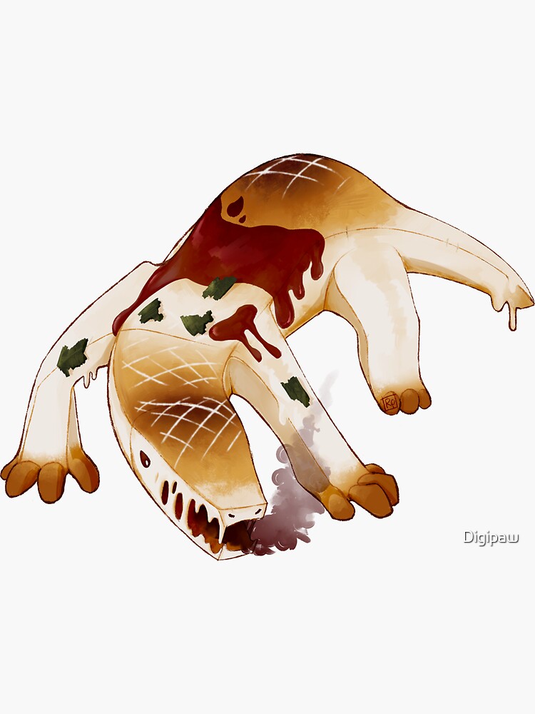 "Grilled Mochi Dragon" Sticker for Sale by Digipaw | Redbubble