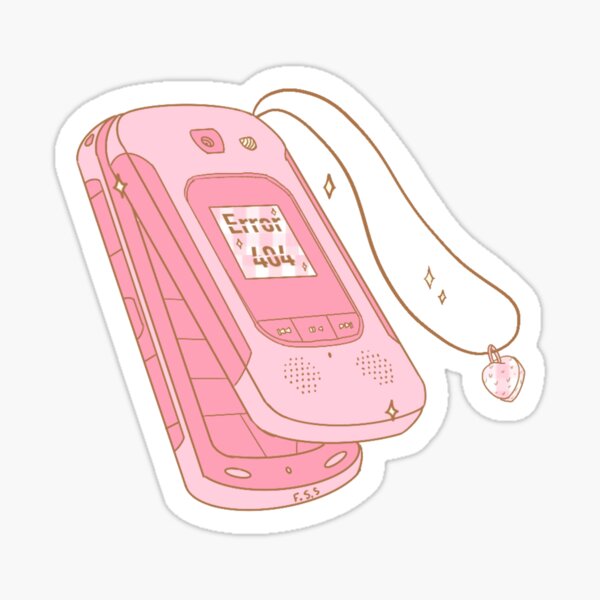 "Cute Pink Strawberry Flip Phone" Sticker for Sale by fssoutofwater ...
