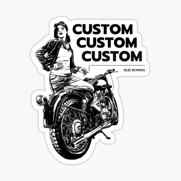 "MOTORCYCLE CUSTOM FOREVER - OLD SCHOOL STYLE" Sticker for Sale by ...